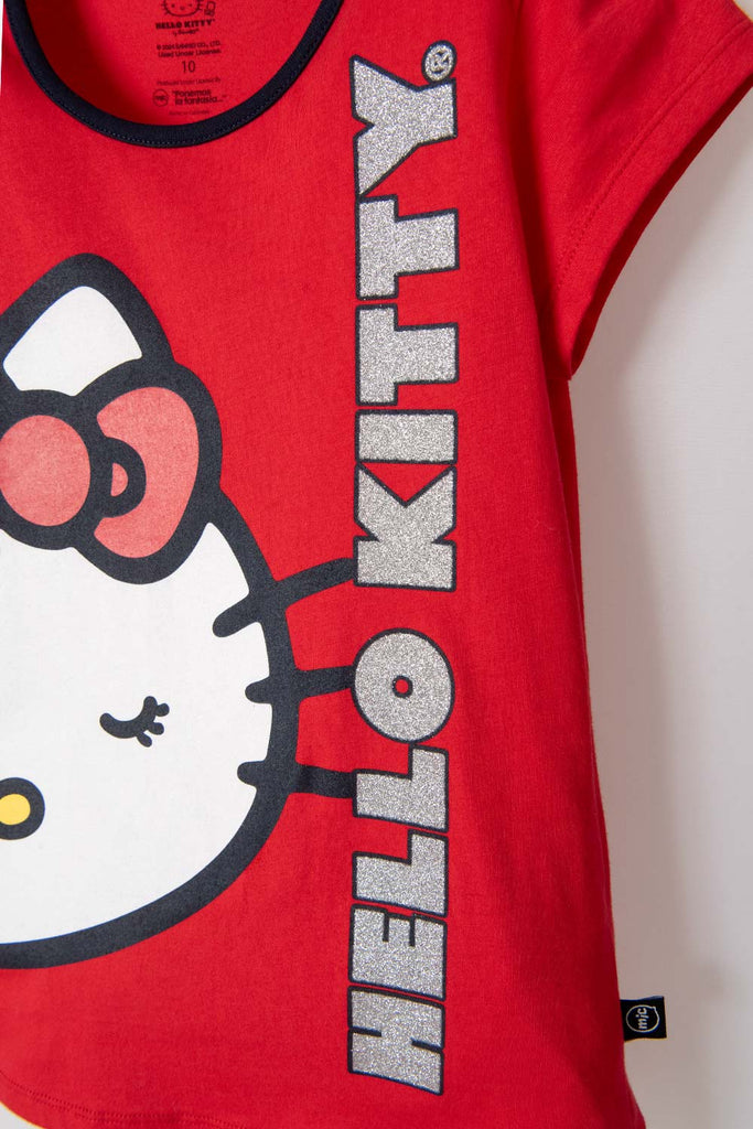 PIJAMA DE HELLO KITTY ROJA Y AZUL DE PANTALÓN LARGO PARA NIÑA – MIC ...